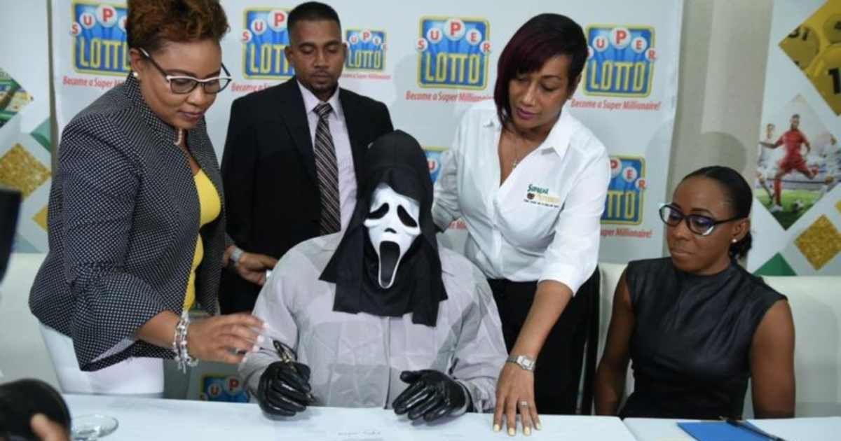 Lottery winner claims $1 million prize wearing 'Scream' mask for a ...