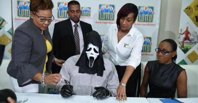 Lottery winner claims $1 million prize wearing 'Scream' mask for a ...