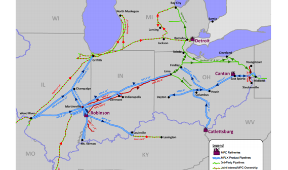 The MPLX Midwest product pipeline systems