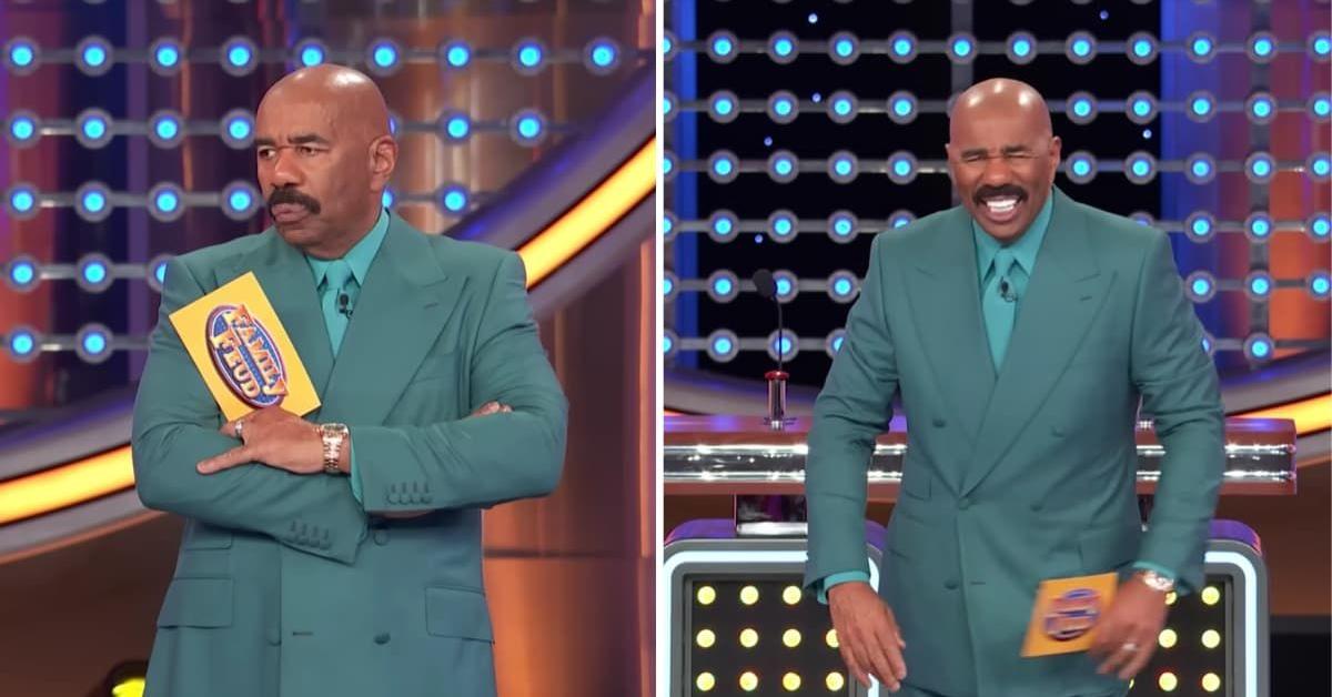 'Family Feud' host Steve Harvey puts up a hilarious act to mock ...