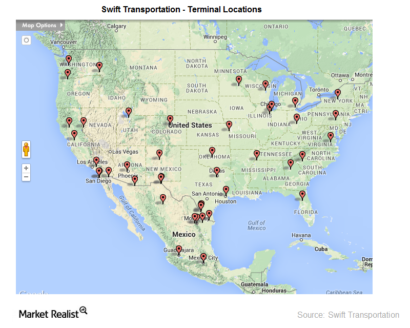 Swift Transportation’s geographic and industrial spread