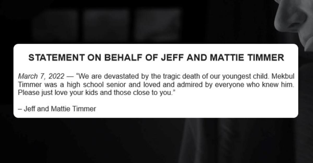 No Cause Revealed Yet In Lincoln Project Strategist Jeff Timmer's Son's ...