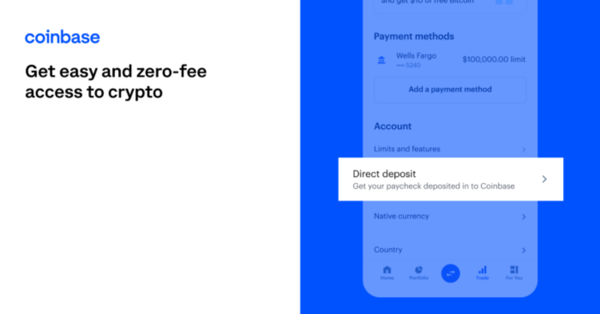 Coinbase Unlocks More Features With Direct Deposit Support